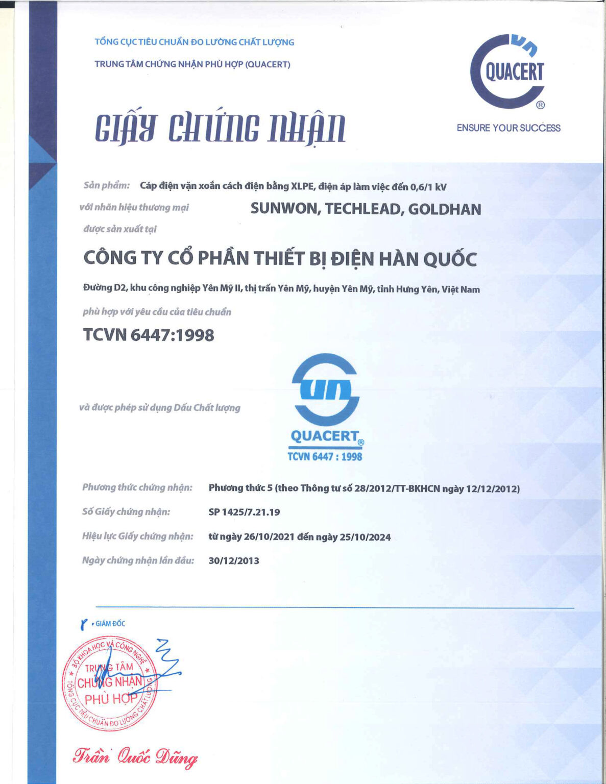 Tiêu chuẩn của cáp chống cháy: BS 6387, IEC 60331 — SUNWON